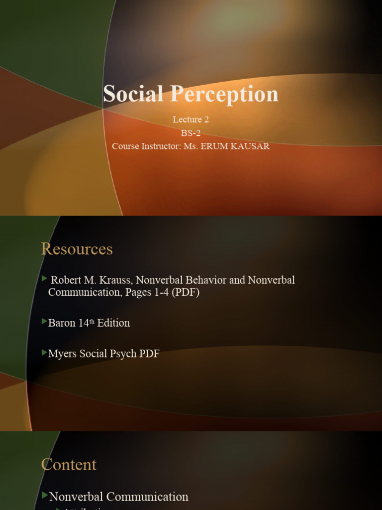 2 Social Perception | PDF | Psychological Concepts | Psychology