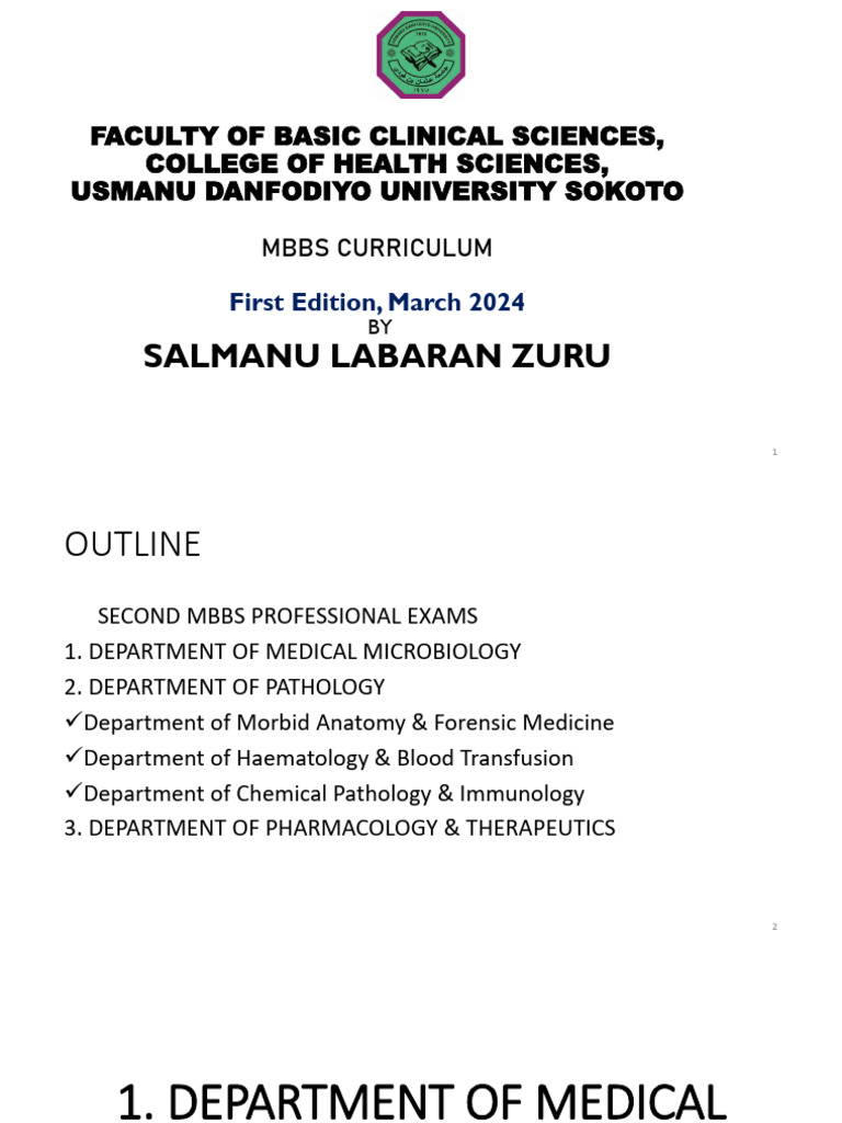 Basic Clinical Sciences MBBS Curriculum | PDF | Infection | Anemia