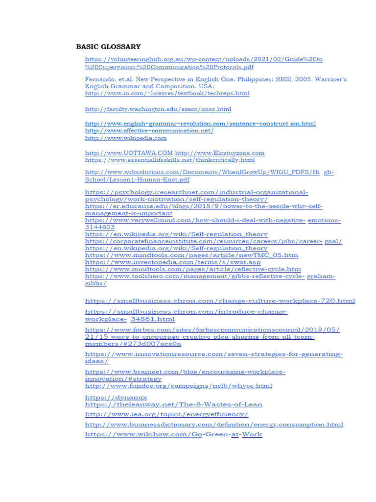 Basic Glossary | PDF