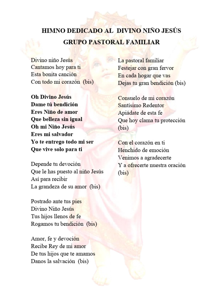Himno Dedicado Al Divino Niño Jesús | PDF