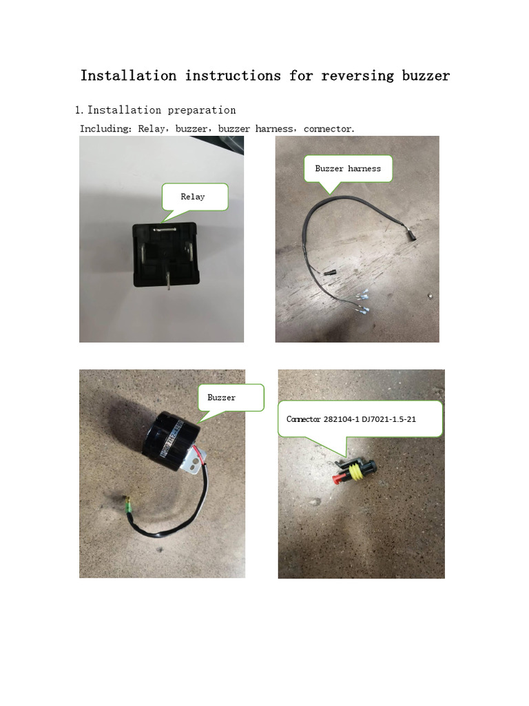 Installation Instructions for Reversing Buzzer | PDF | Electrical Engineering | Electronics