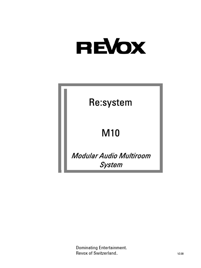Sistema Modular de Audio Revox M10 (Manual de Usuario - Inglés) | PDF ...