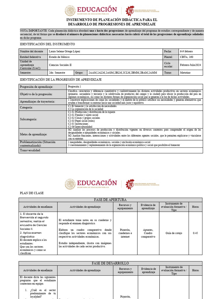 Progresion1 CSII ACTUALIZADA | PDF | Evaluación | Sociedad