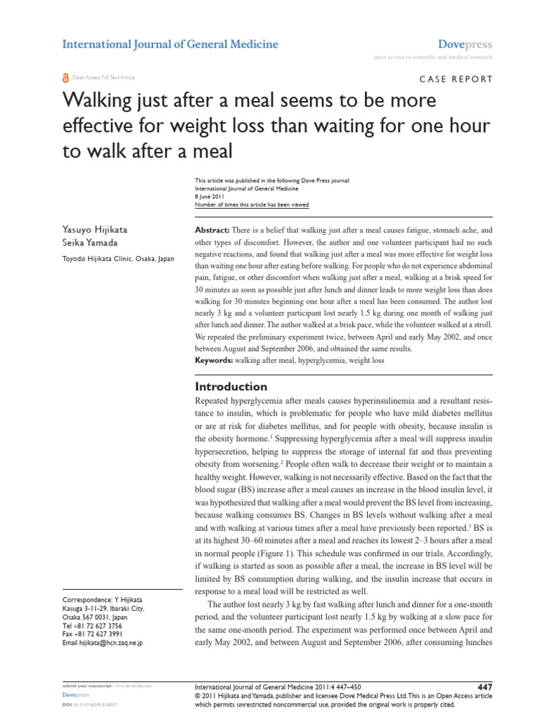 Walking Just After A Meal Seems More Effective | PDF | Obesity | Diabetes