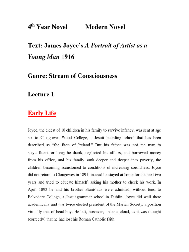 James Joyce Article | PDF | James Joyce | A Portrait Of The Artist As A Young Man
