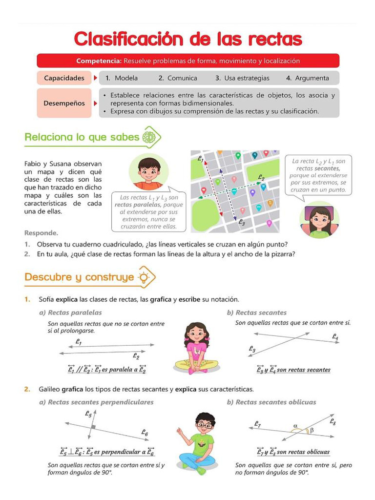 Clasificacion de Rectas 5to | PDF