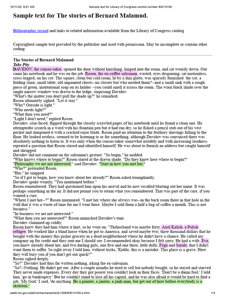 Week 11 - Take Pity (Short Story) | PDF