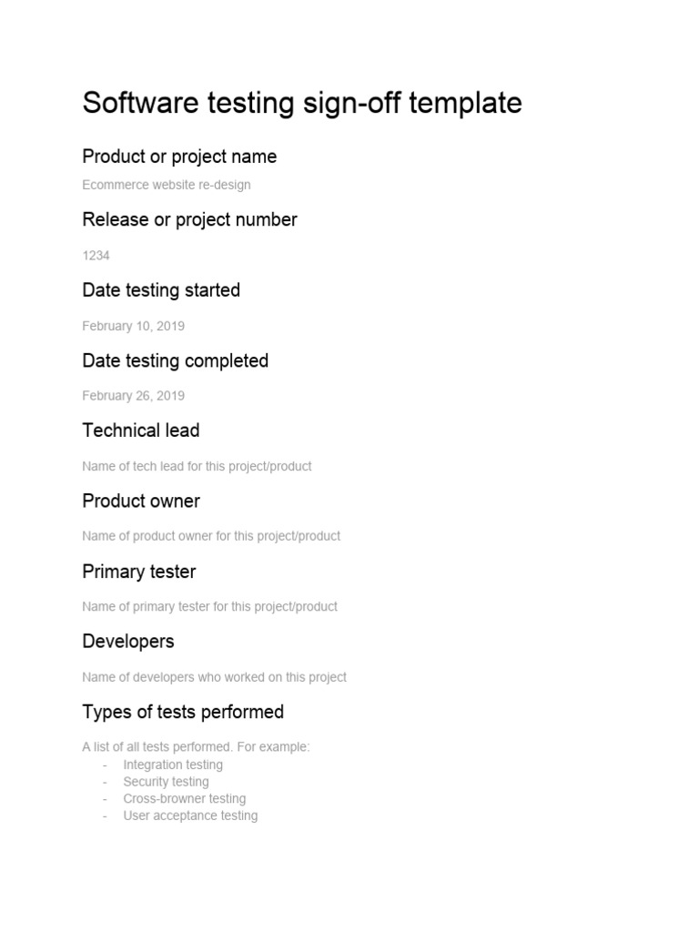 software-testing-sign-off-template | PDF