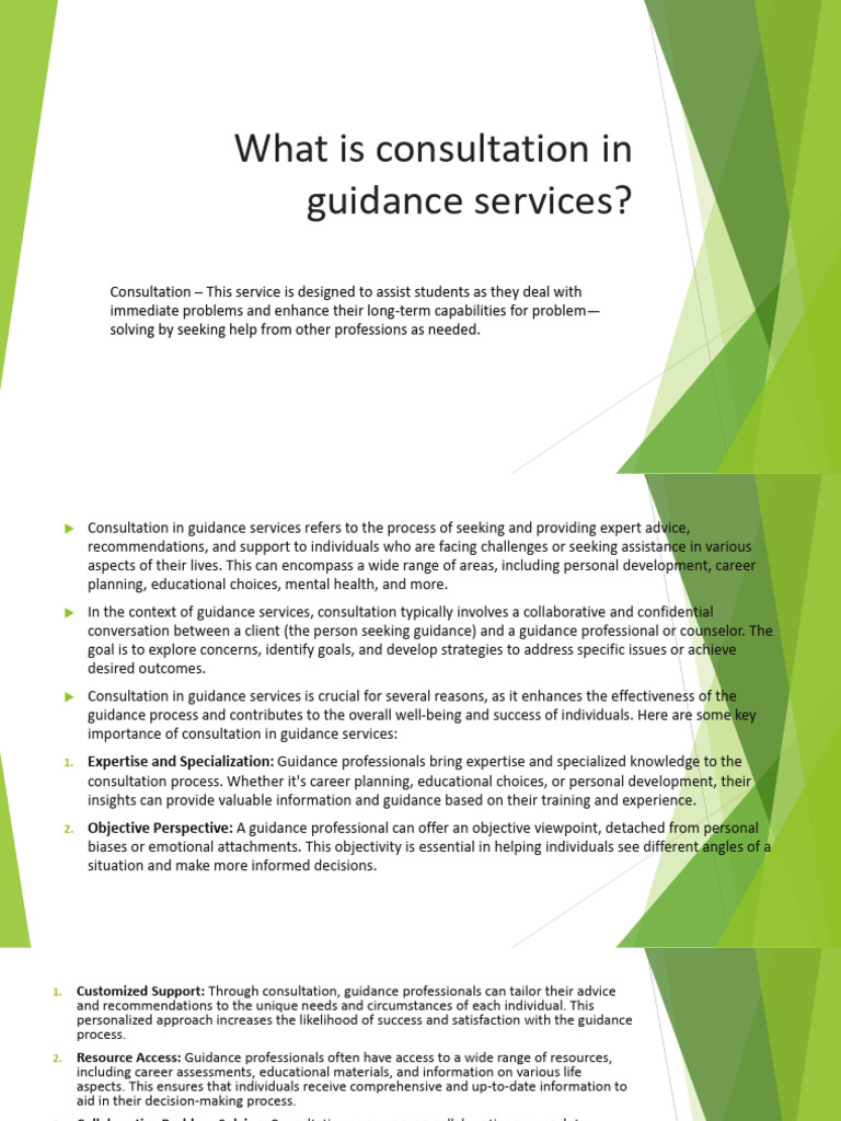 Understanding Consultation in Guidance Services | PDF | Empowerment | Goal