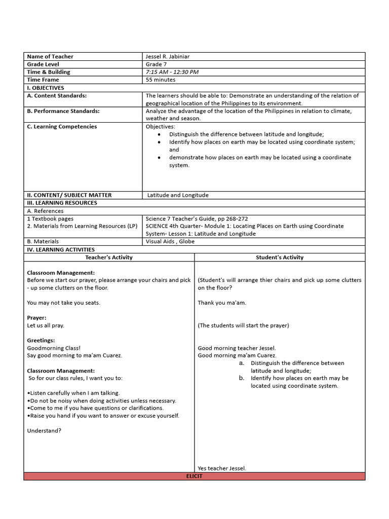 Jabiniar DLP Geographical 7ES | PDF | Latitude | Longitude