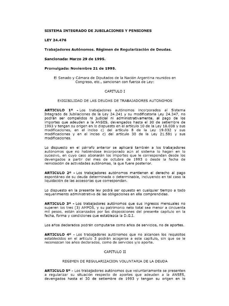 Ley 24476 | PDF