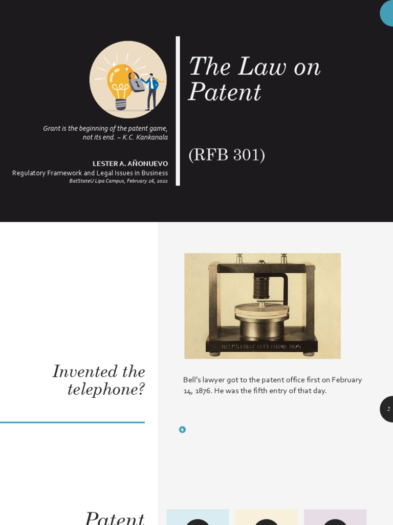 The Law on Patent | PDF | Patent | Glossary Of Patent Law Terms
