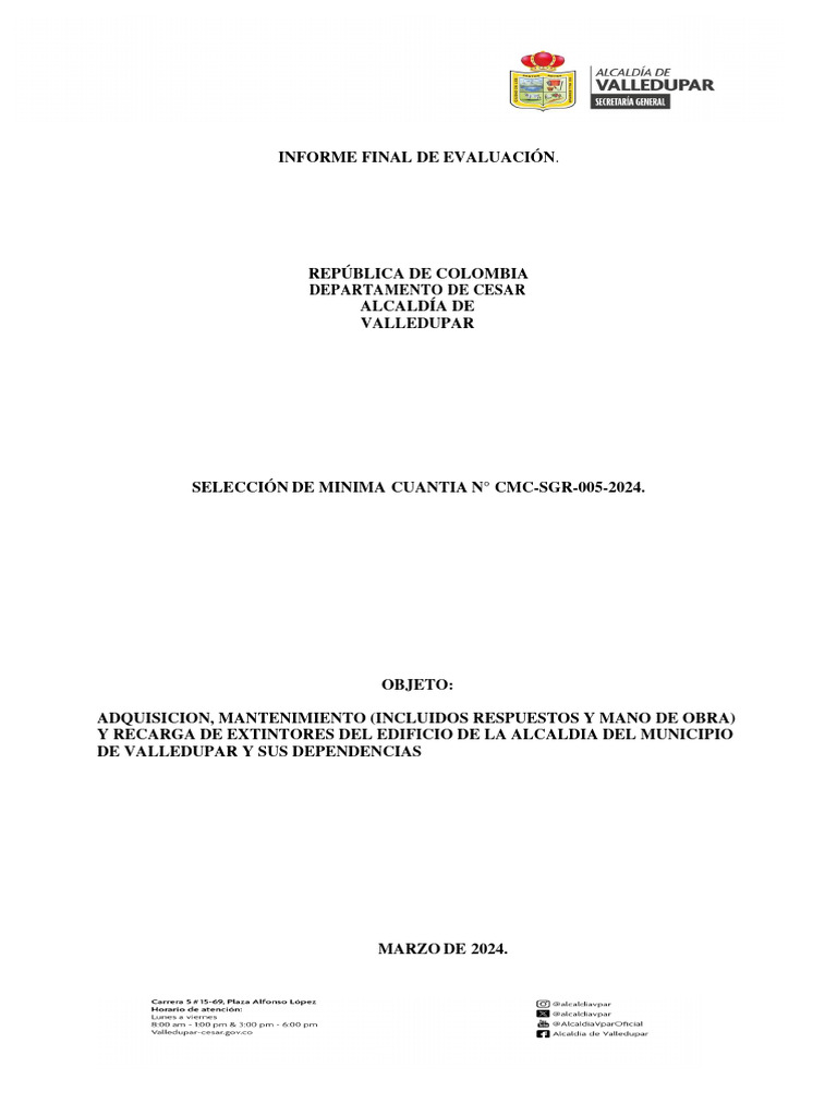 VF Informe Final de Evaluacion DMG | PDF | Declaración jurada | Documento de identidad