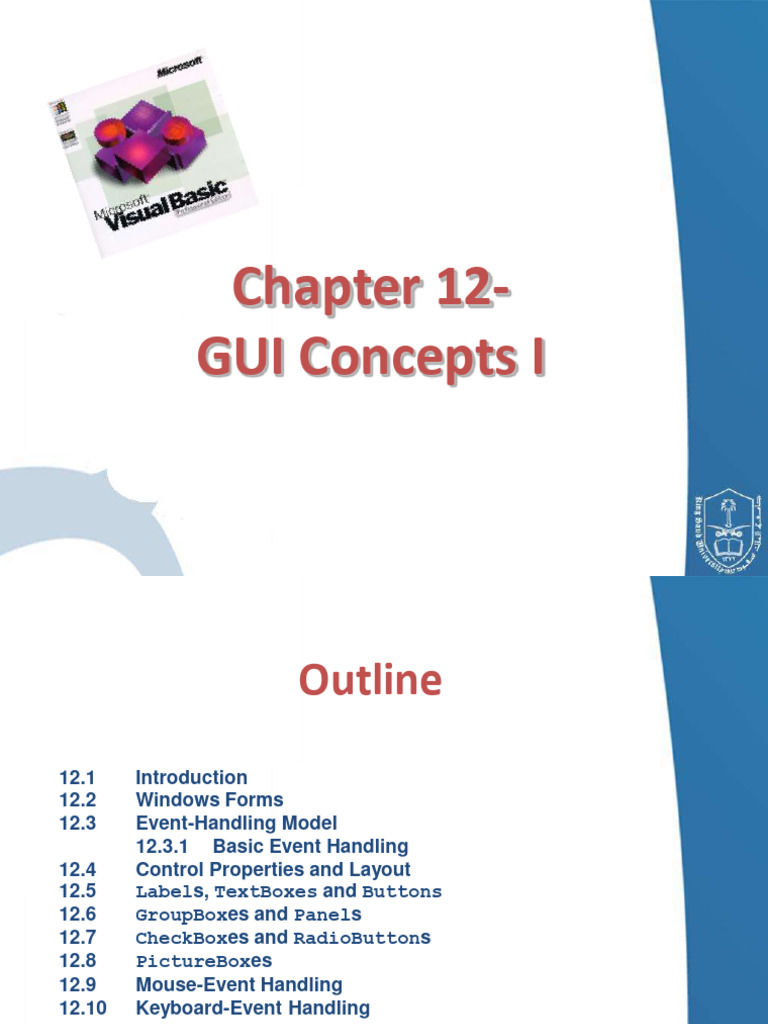 Chapter 12-GUI Concepts I | PDF | Graphical User Interfaces | Window (Computing)