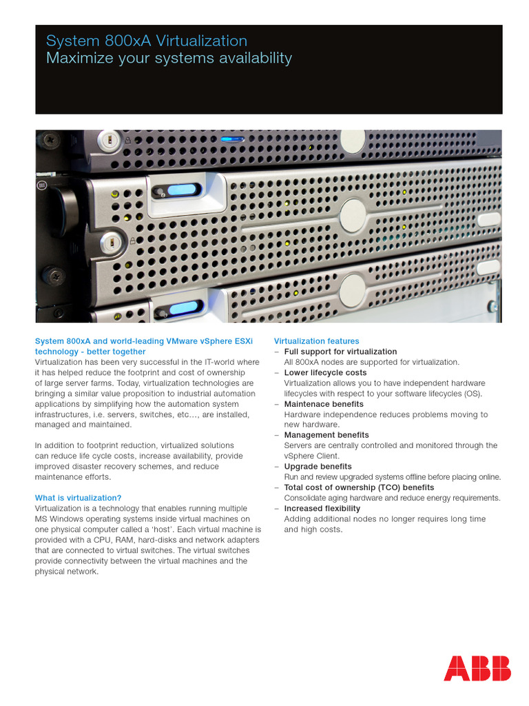 3BSE065912 en D System 800xa Virtualization - Maximize Your Systems Availability | PDF ...