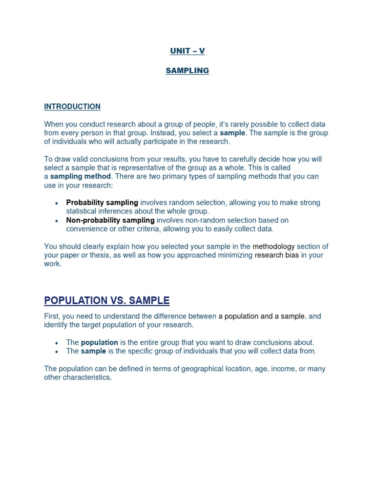 Business Statistics Sampling | Download Free PDF | Sampling (Statistics) | Randomness