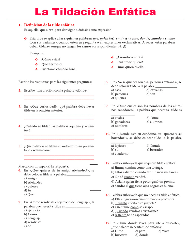 La Tildación Enfática | PDF