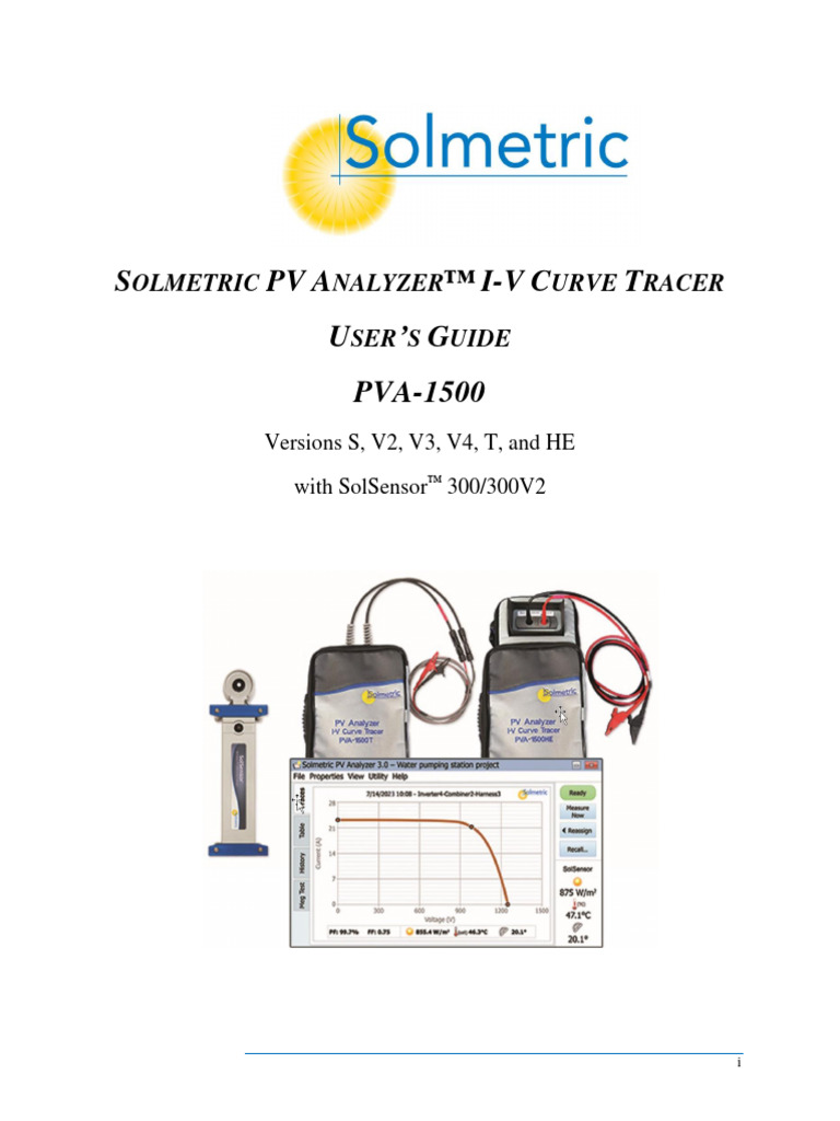 Solmetric Pv Analyzer 1500xx Users Guide En Pdf Software Computer