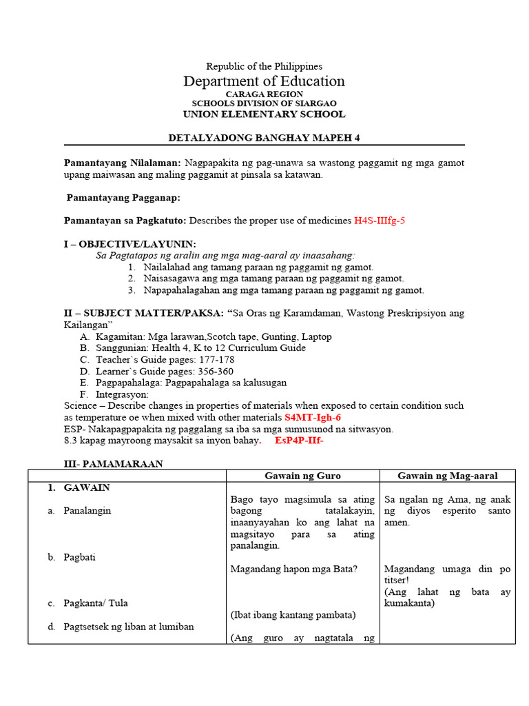 ESP Lesson Plan | PDF