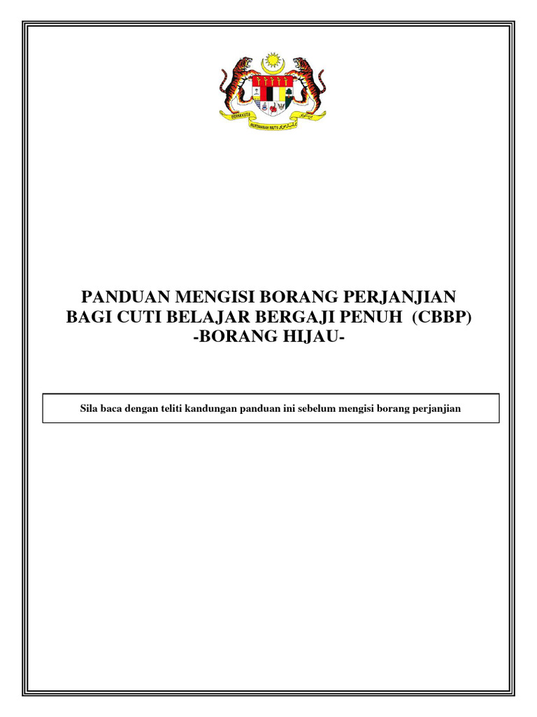 Panduan Mengisi Borang Cbbp Borang Hijau Pdf