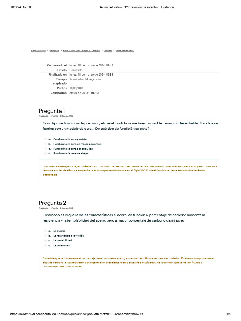 Actividad Virtual N°1 MANUFACTURA 2 | PDF | Hierro fundido | Tratamiento a base de calor
