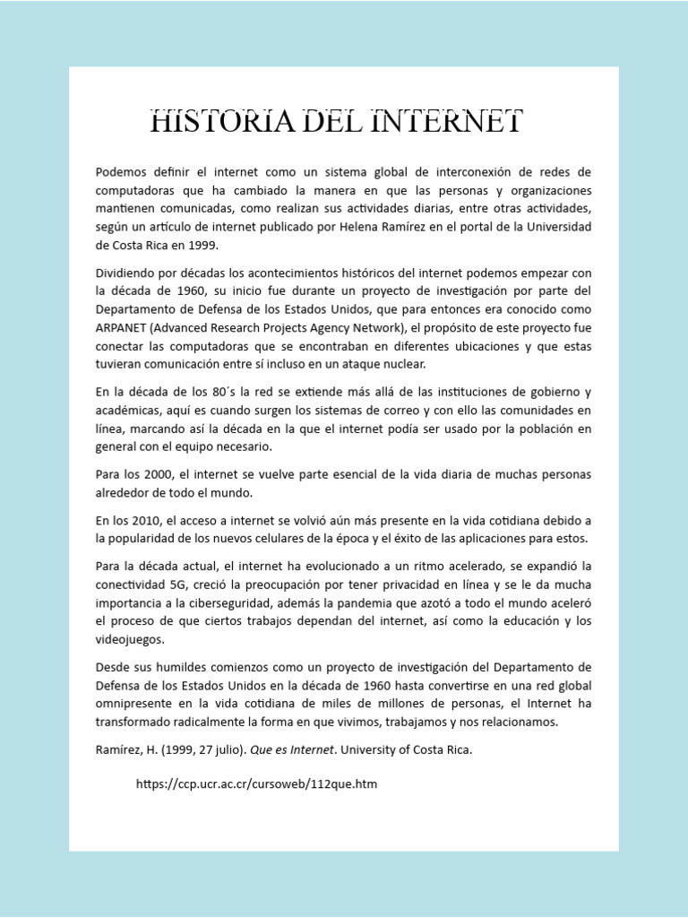 Historia Del Internet | PDF | Internet | Darpa