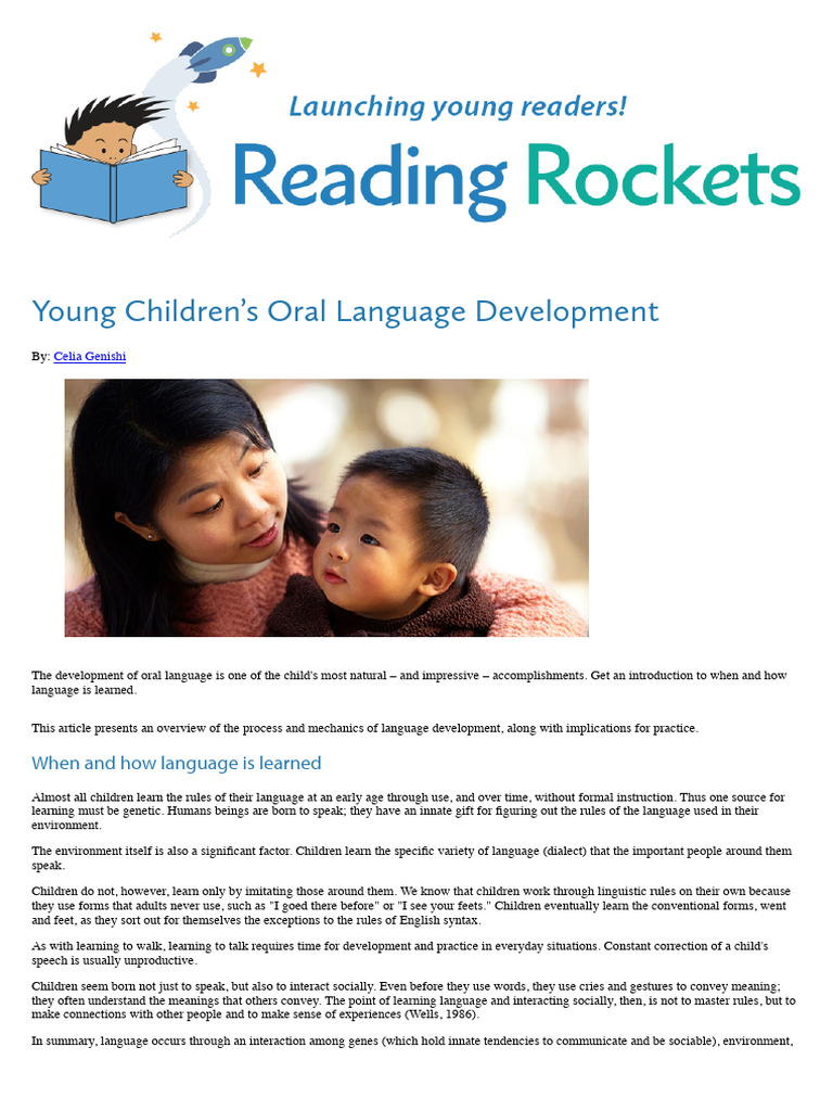Reading Rockets | PDF | Language Development | Word