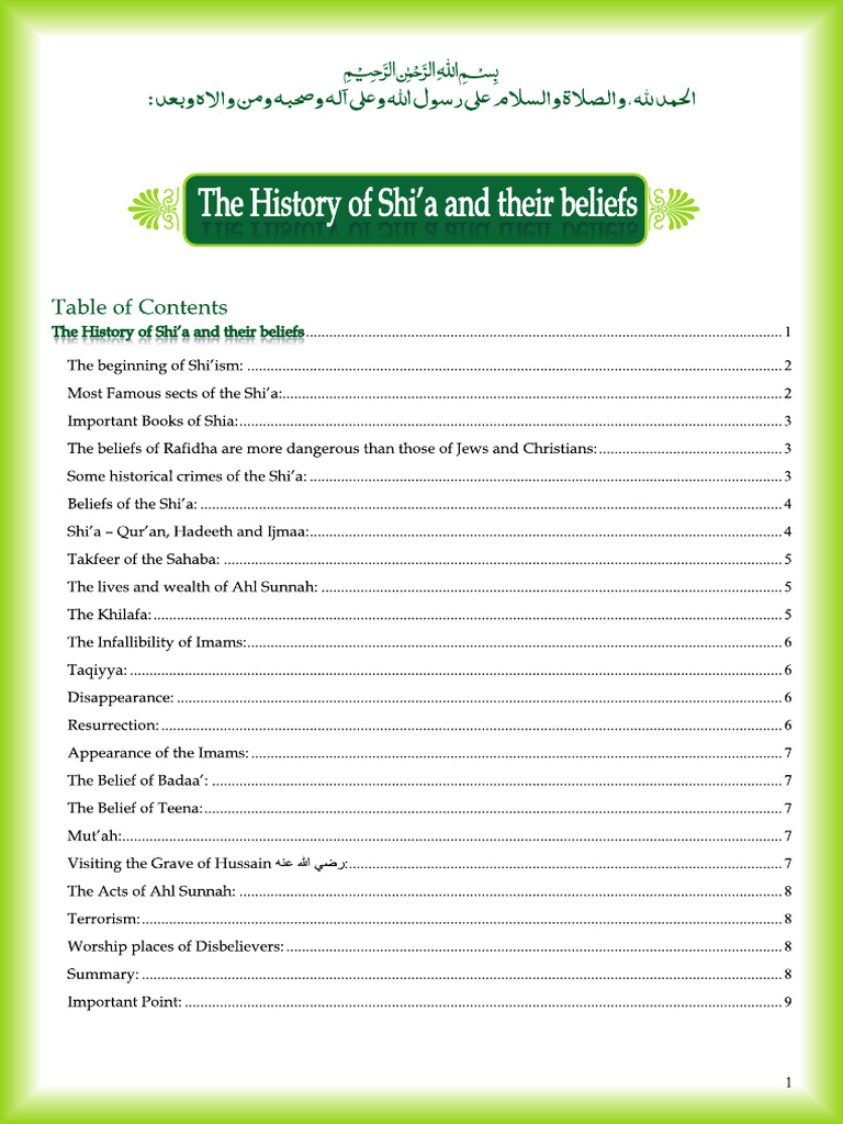 History of Shia - 230725 - 112425 | PDF