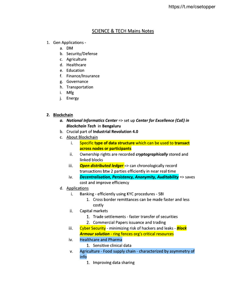 Science and Tech Notes | PDF