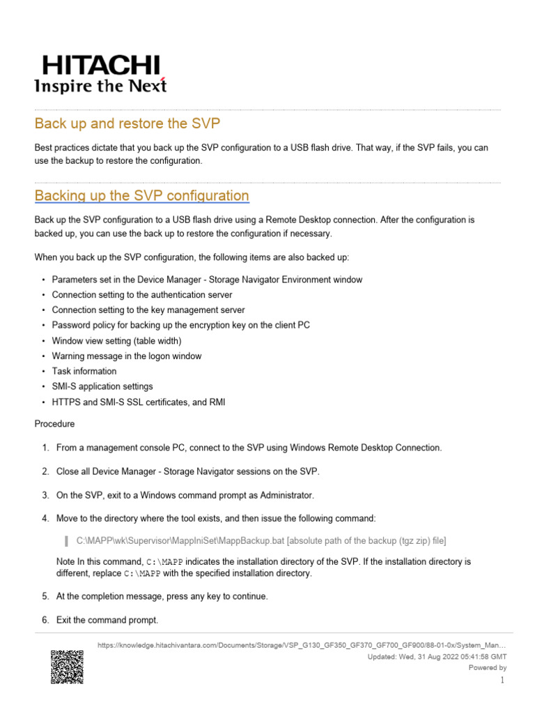 Back Up and Restore The SVP - G&E | PDF | Remote Desktop Services ...