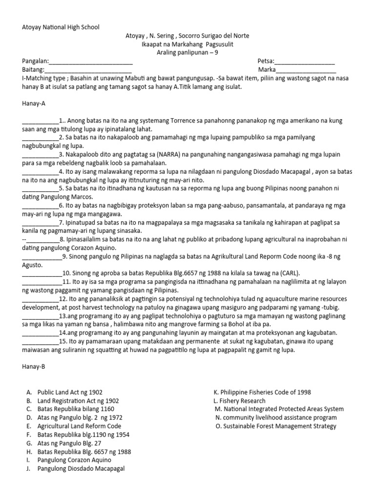 Grade 9 Quiz Pdf