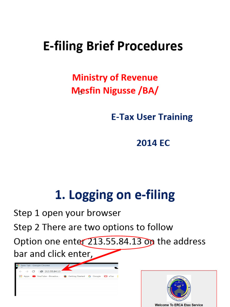 E-Filing Brief Procedures | PDF | Irs Tax Forms | Taxes