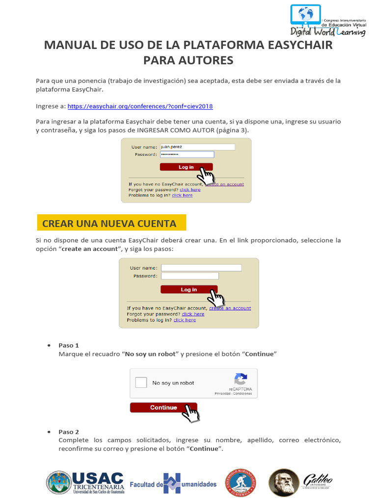 Manual de Uso de La Plataforma EasyChair | PDF | Página web | Software