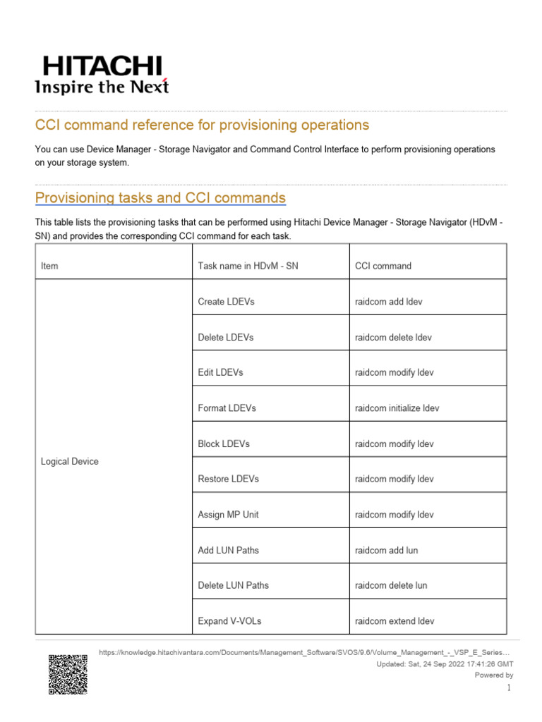 CCI Command Reference For Provisioning Operations | PDF | Computer Data Storage | Computer ...