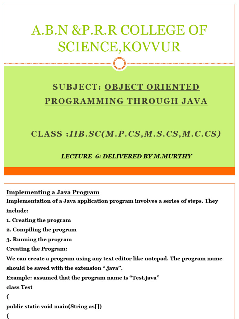 4 Implementing Java Program. | Download Free PDF | Java (Programming Language) | Computing Platforms