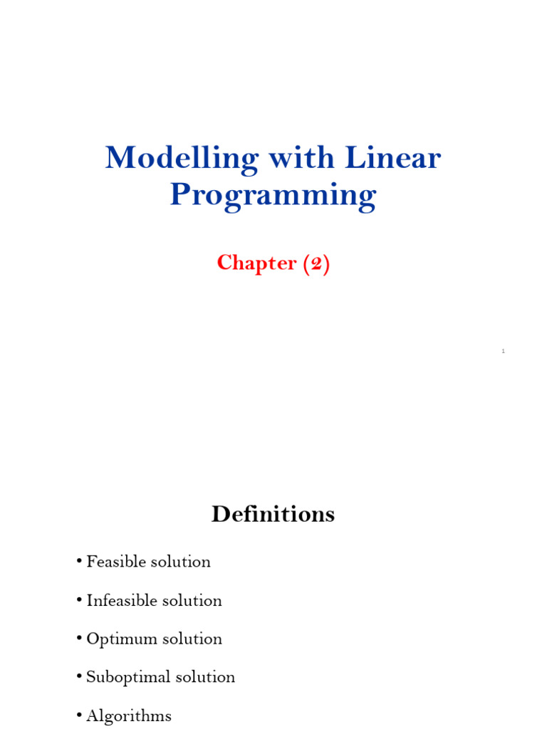 CH 02 Part 1 | PDF | Linear Programming | Mathematical Optimization