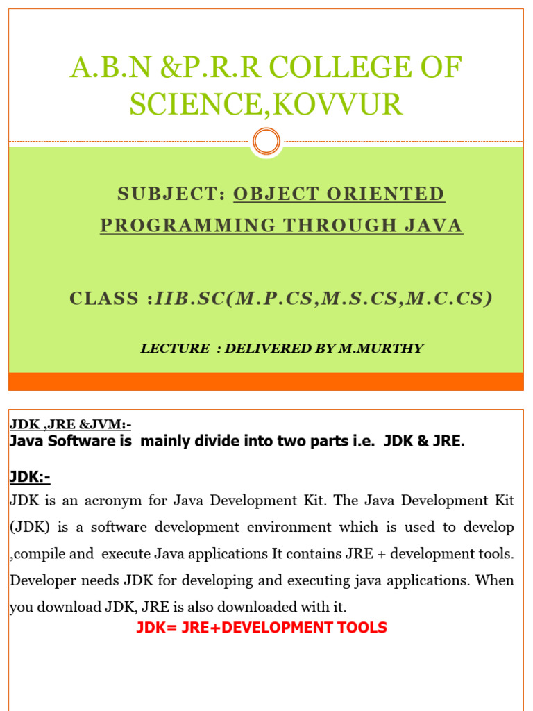 3 Jre ,Jdk and Jvm and Structure of Java Program | PDF | Java (Programming Language) | Java ...