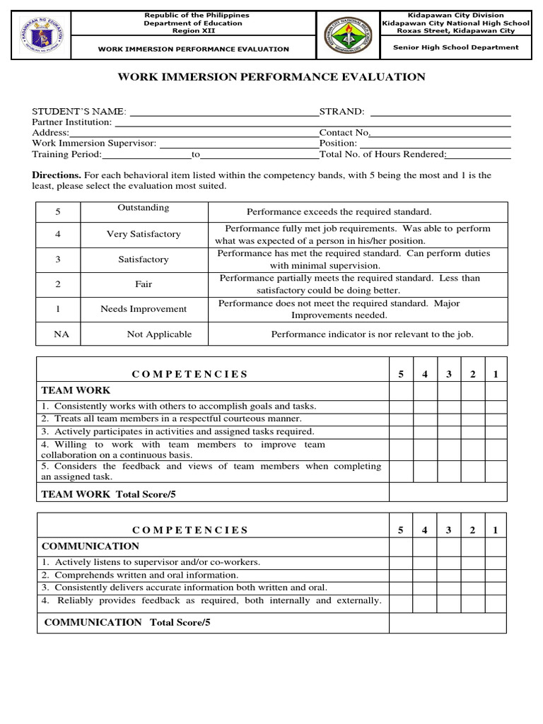 Wi Performance Evaluation | PDF | Performance Appraisal | Psychological Resilience