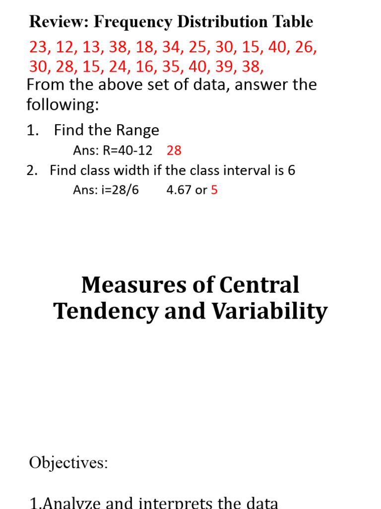 CHAPTER 5 Measures of Central Tendency and Variability | PDF | Mean | Data