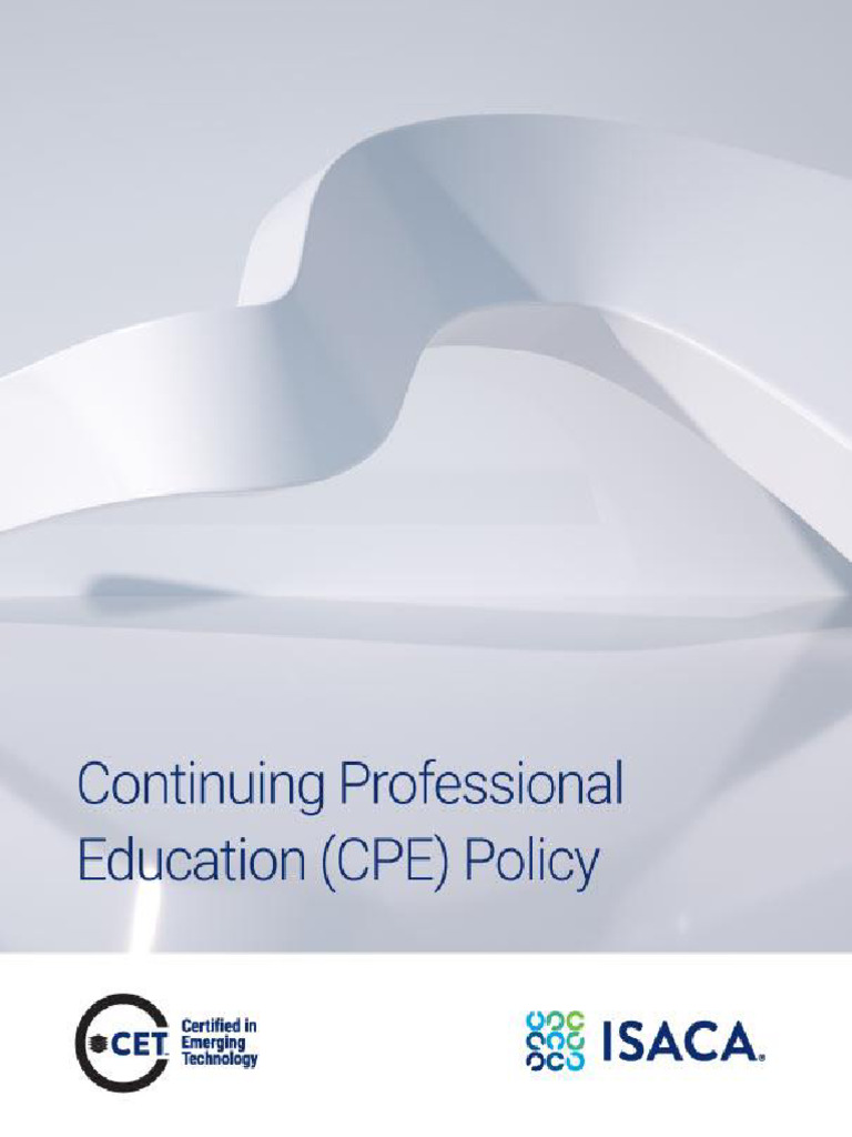 Cet Cpe Policy Pdf Professional Development Course Credit