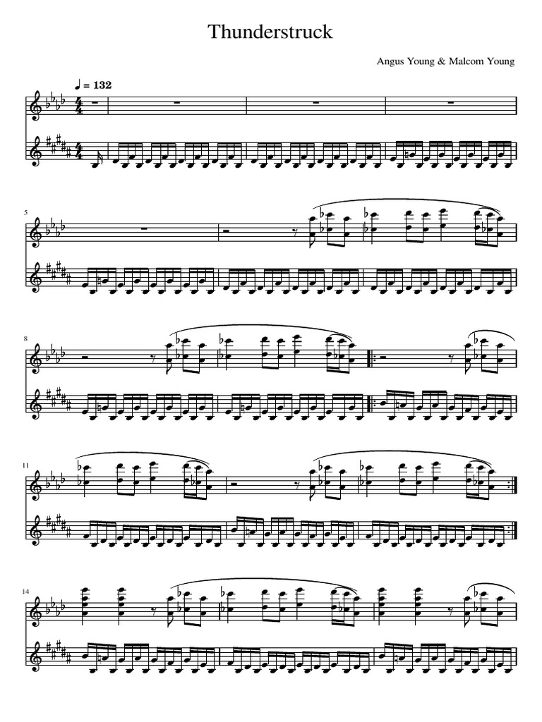 Thunderstruck - AC-DC - DUO | PDF