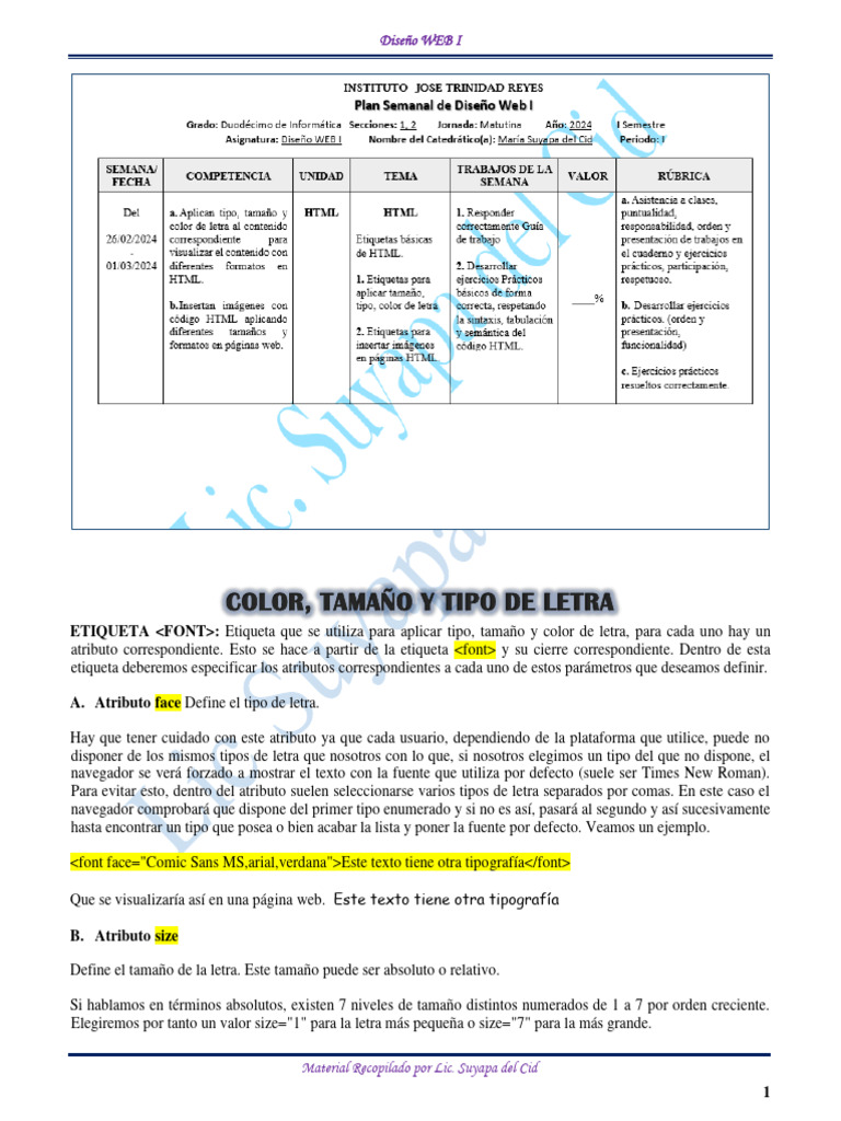 Color y Tamaño de Letra en HTML | PDF | HTML | Hipervínculo