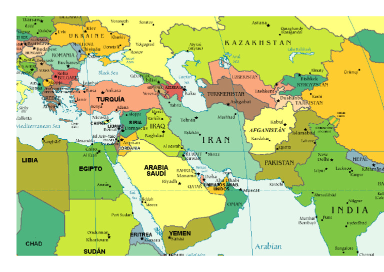 mapa politico proximo oriente actual | PDF