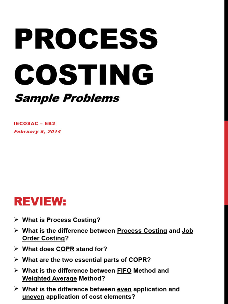 Process Costing - Sample Problems (Part 1) | PDF