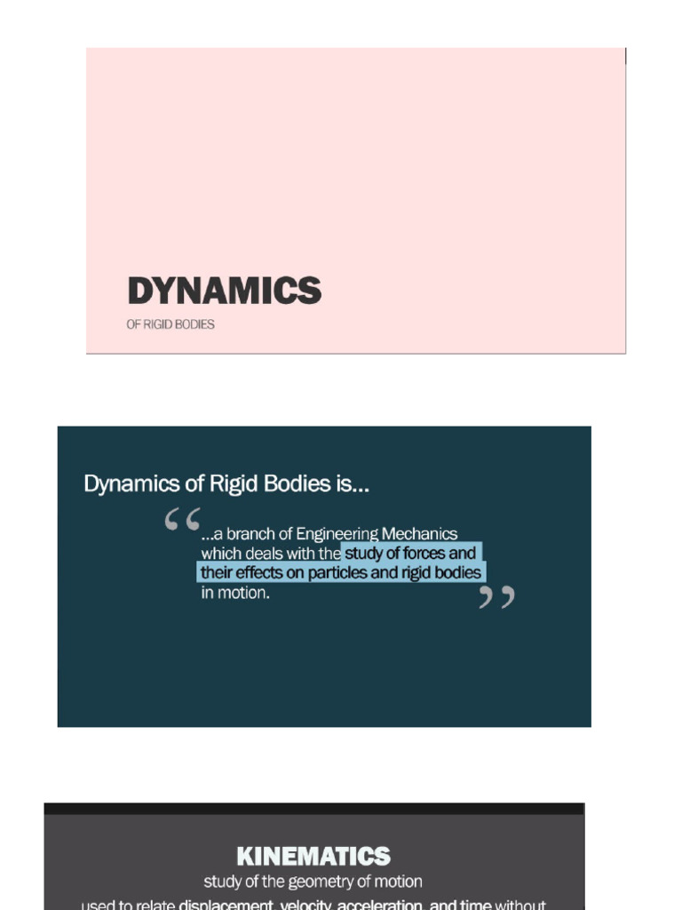 Dynamics 1 | PDF