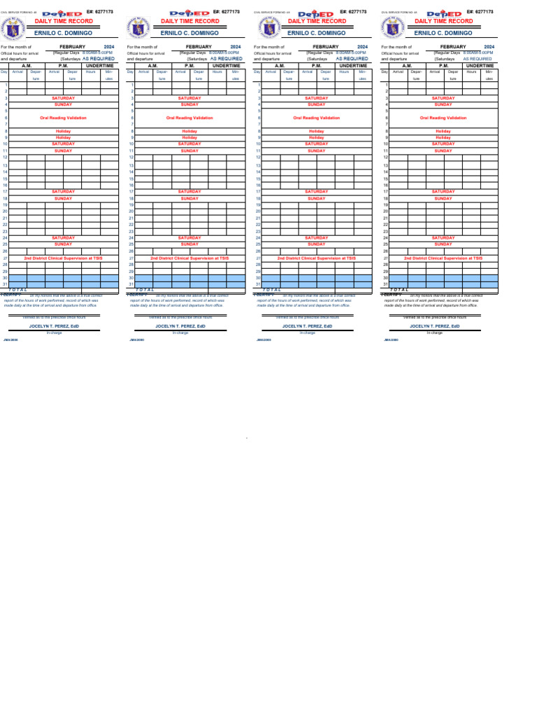 DTR Form 6 Agustin | Download Free PDF | Health Care | Labor