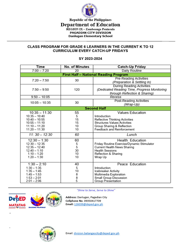 Schedule Catch Up | PDF | Behavior Modification | Learning