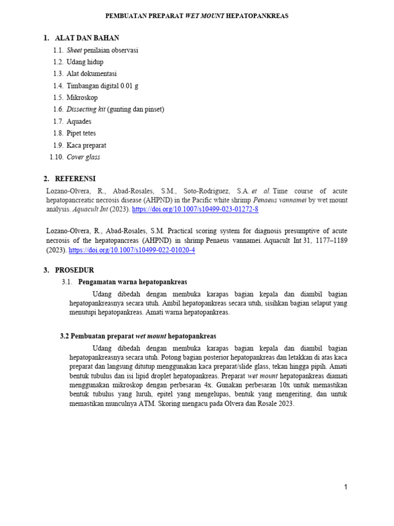 Metode Pengamatan Hepatopankreas | PDF | Memasak, Makanan, & Anggur ...