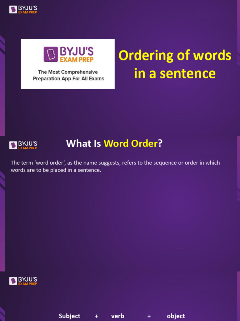 18 Ordering of Words1694255830223 | PDF | Syntax | Grammar
