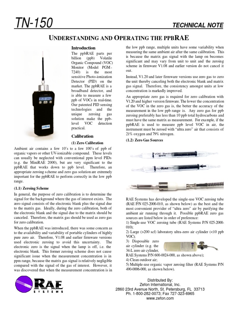 Understanding and operating the low ppb VOC monitor PGM 7240 | PDF ...
